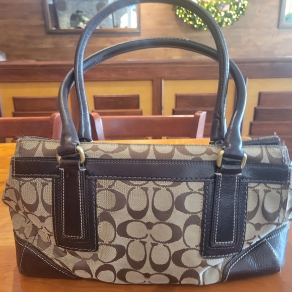 Coach | Bags | Coach Large Satchel Leather Accents In Flawless Except ...